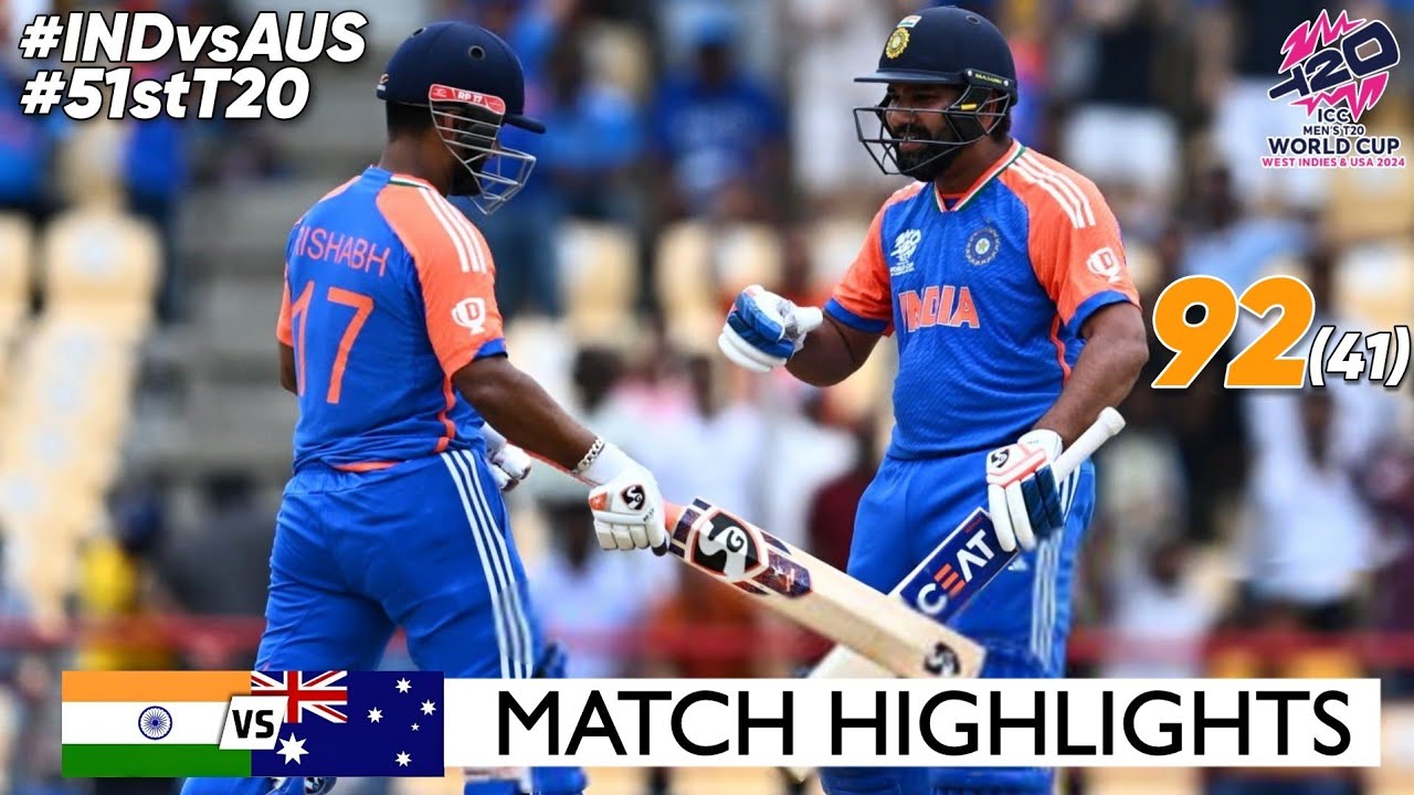 India vs Australia ICC T20 World Cup 2024 Match Highlights | IND Vs AUS ...