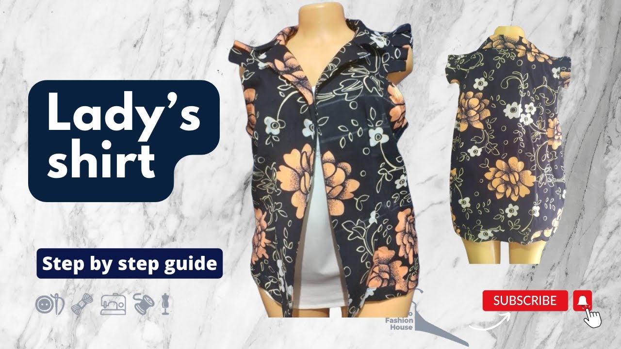Lady's shirt cutting and sewing | How to make an open lady's shirt from ...