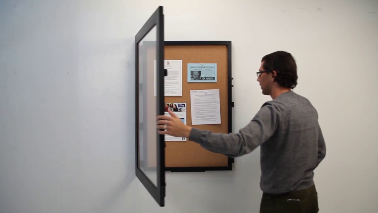 SwingFrame Wood Framed Designer Bulletin Board Optional Lock & Key ...
