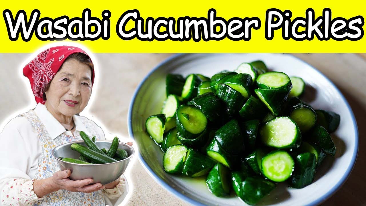 Japanese Pickles TSUKEMONO (RECIPE) Wasabi Cucumber Pickles - YouTube