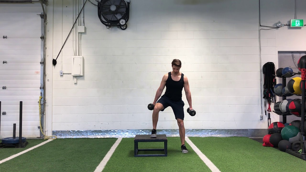 Dumbbell Lateral Box Step Up - YouTube