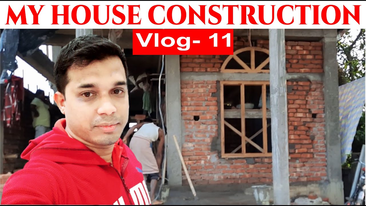 My House Construction Vlog-11 | Partition Wall Bricks Work | Door frame ...