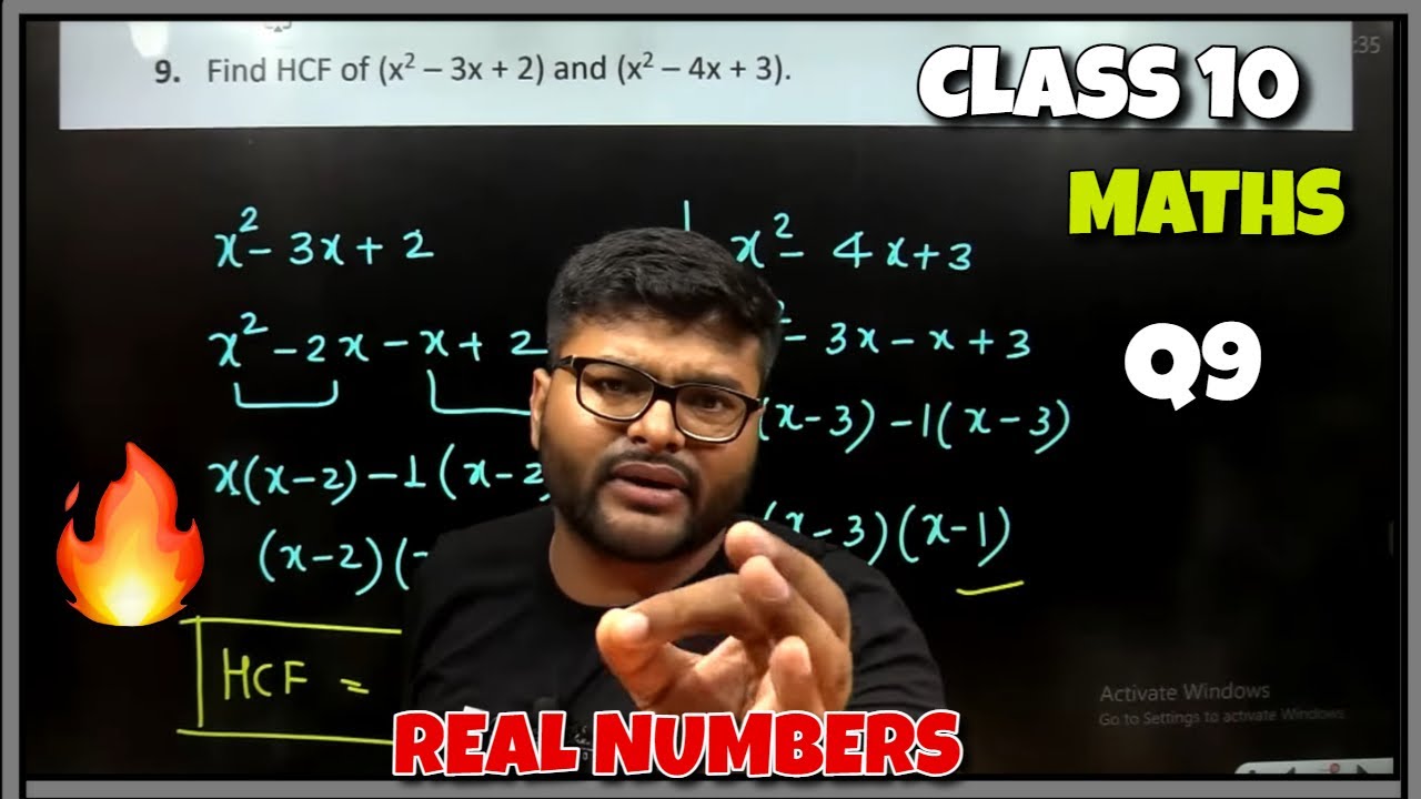 9 Find HCF Of x2 3x 2 And x2 4x 3 YouTube
