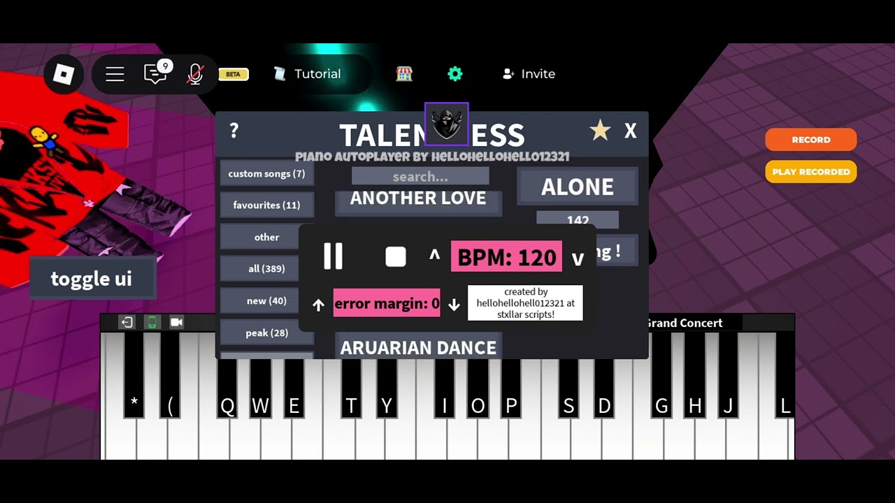 Auto Play Piano script - YouTube