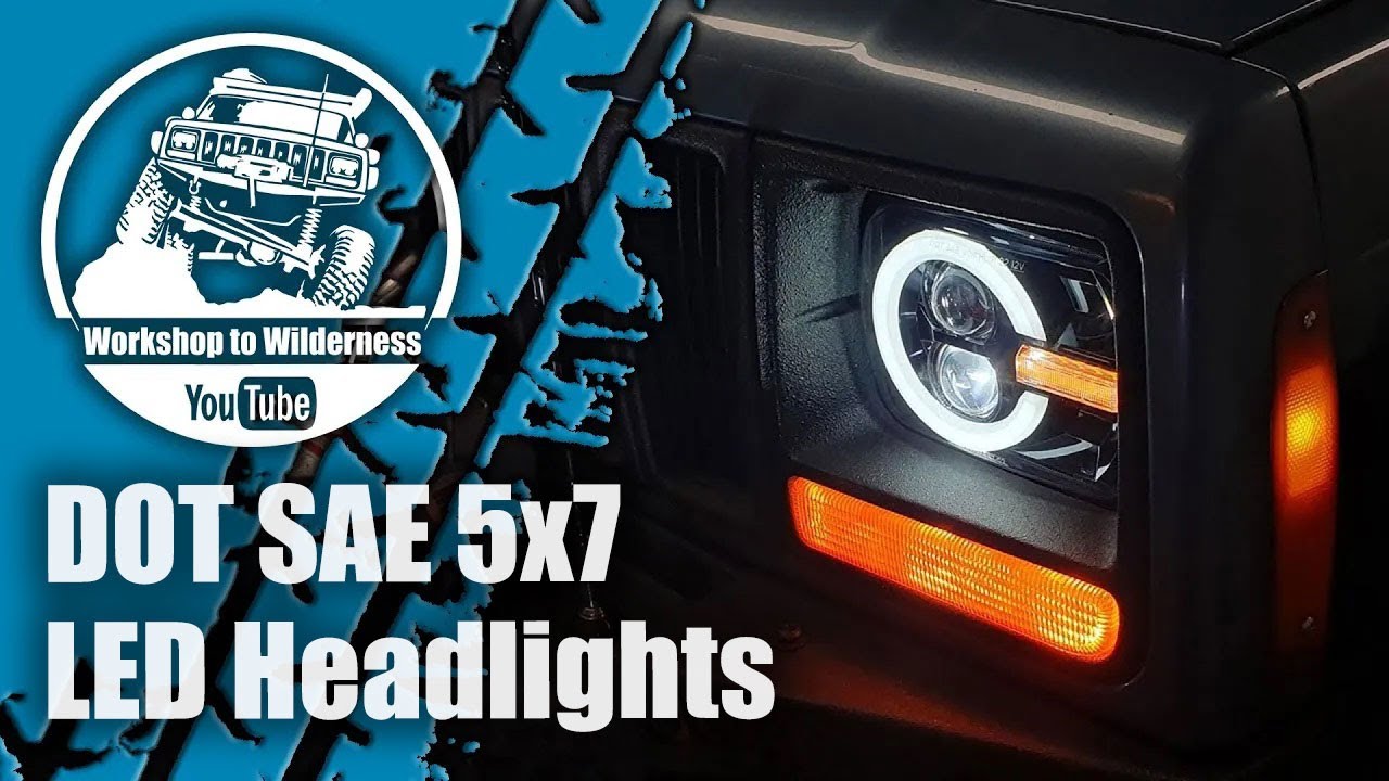 DOT SAE 5x7 LED Headlight / DRL & Turn Signal / LOYO / Jeep XJ - YouTube