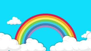 Rainbow Sky and Clouds - Free Cartoon Background Loop