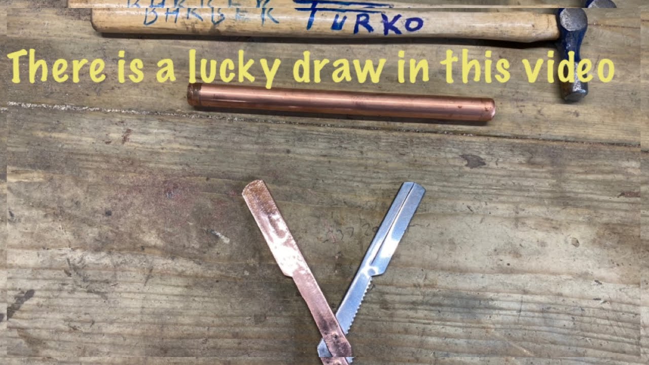 Making Copper pipe Razor handel Barber Turko - YouTube