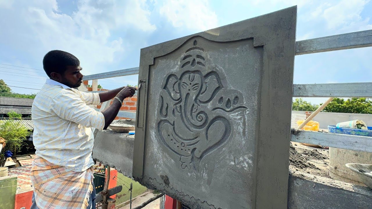 Plastering Techniques of Vinayagar_Border Design Creative Plastering ...