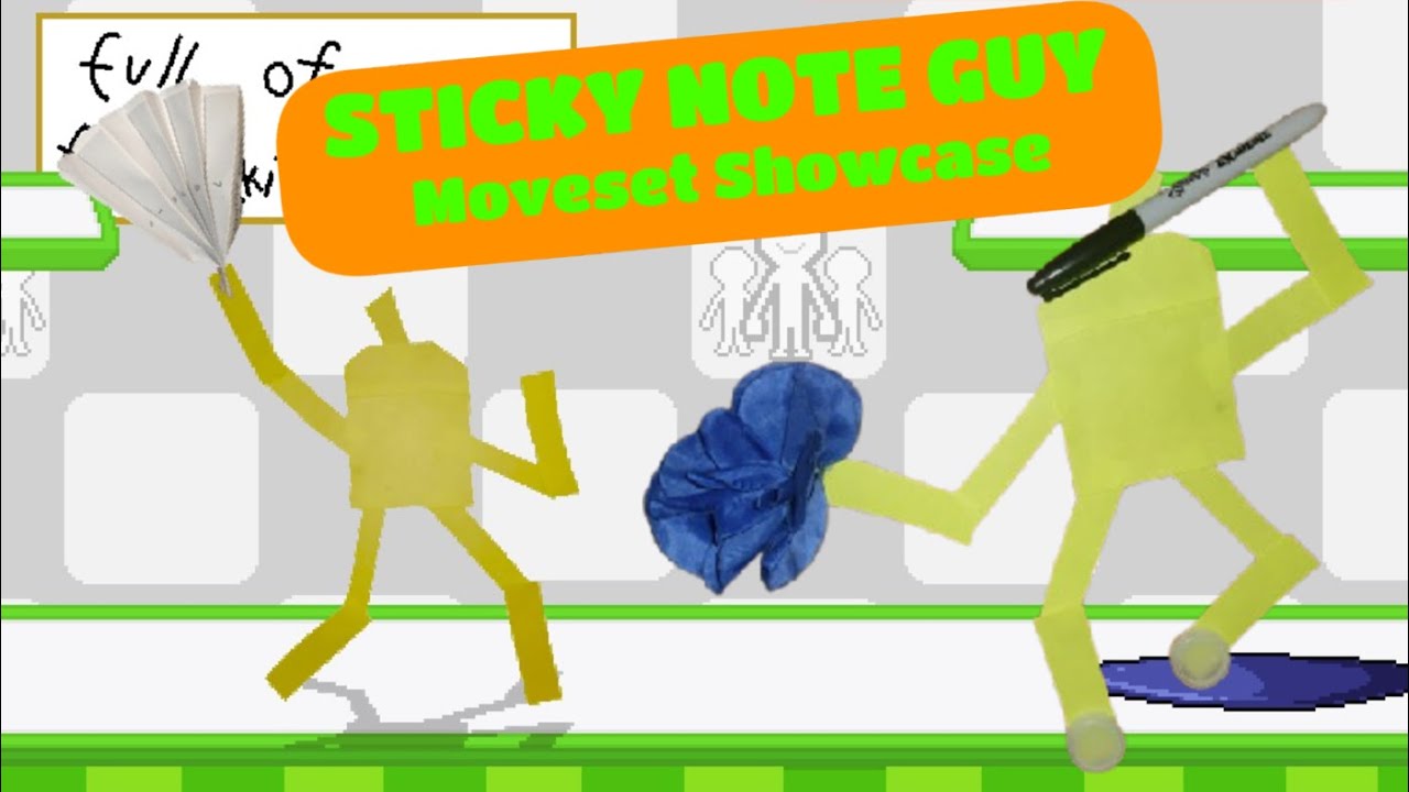 Sticky Note Guy Moveset Showcase (Fraymakers Custom Content) - YouTube