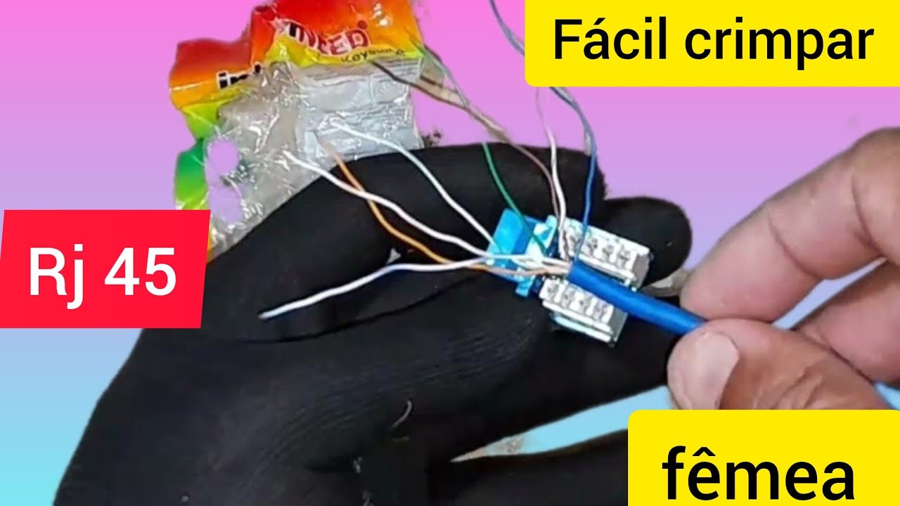 Como crimpar conector rj45 fêmea de forma rápida e simples - YouTube