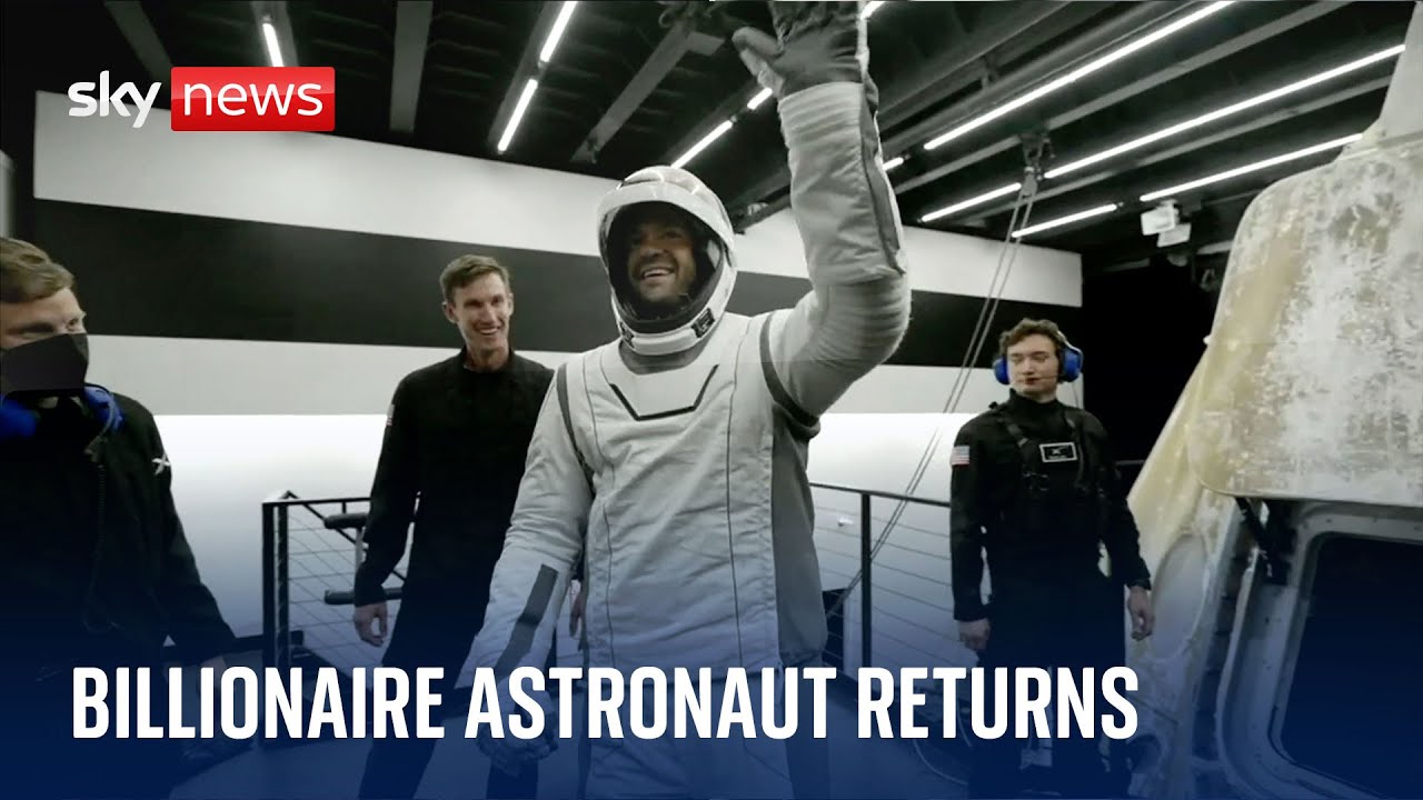 Billionaire astronaut and crew return to Earth after first private ...