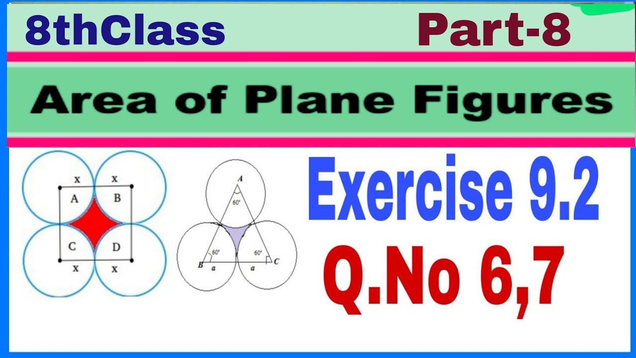 8th Class, Area of Plane Figures, Exercise 9.2, Q.No.6, 7 - YouTube