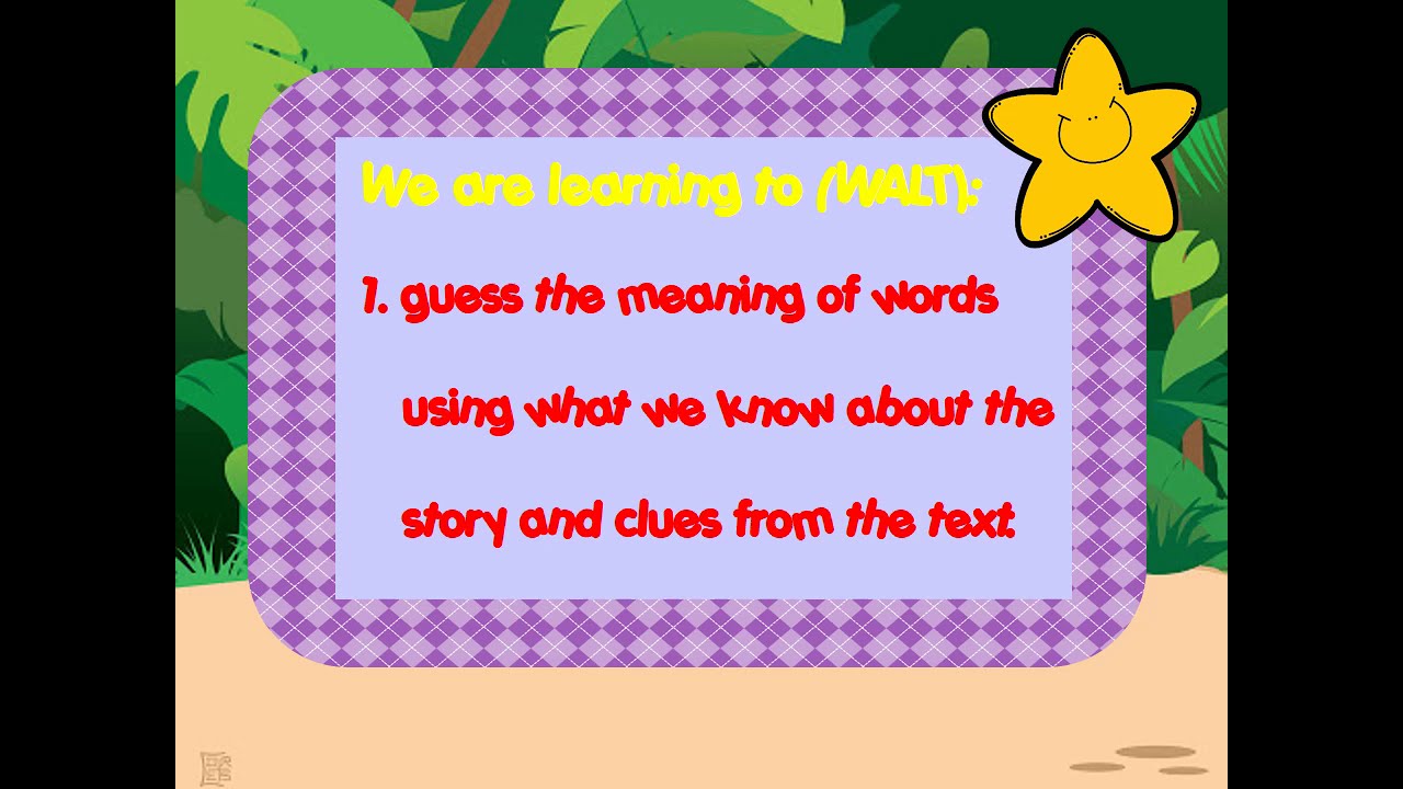 Guessing the meaning of a word using sentence, picture and print clues ...
