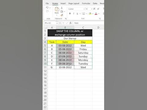 Excel exchange column position | Swap column in excel |Excel Data Entry Work | Excel tips ...