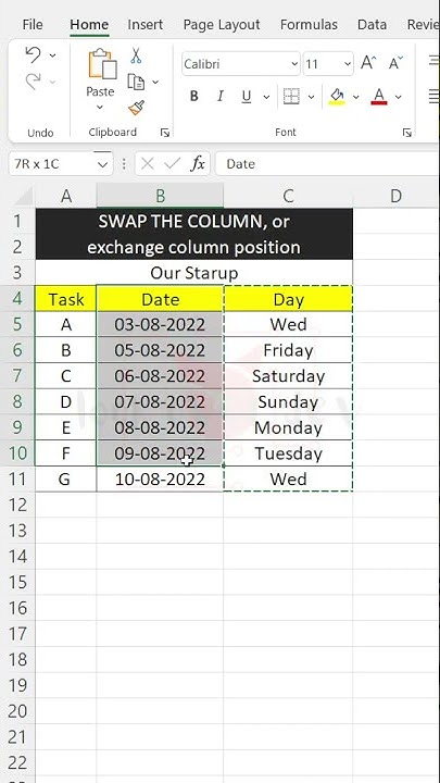 Excel exchange column position | Swap column in excel |Excel Data Entry Work | Excel tips ...