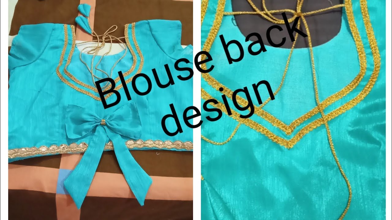 blouse back design with bow stiching - YouTube