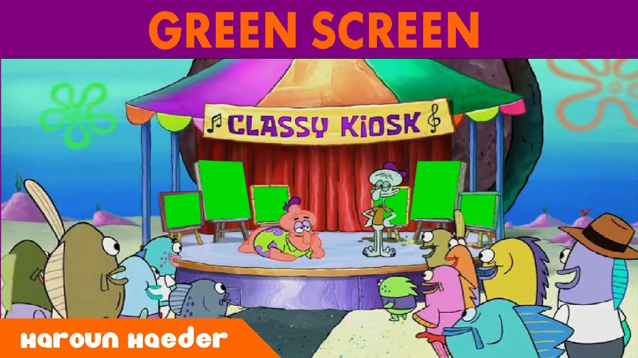 SpongeBob Classy Kiosk Photography Green Screen - YouTube