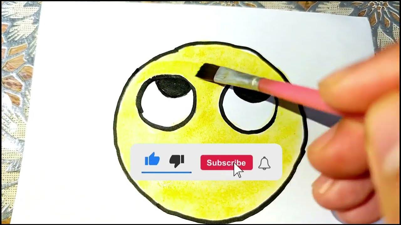 WhatsApp smileys 🙄||How to draw smiley face easy||Drawing tutorial ...