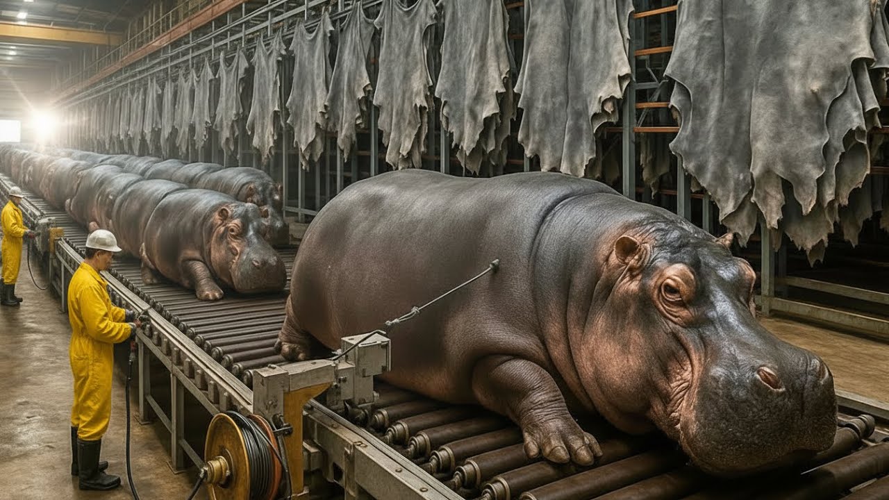 Inside the World’s Largest Hippo Farm | Modern Mass Harvesting Process ...