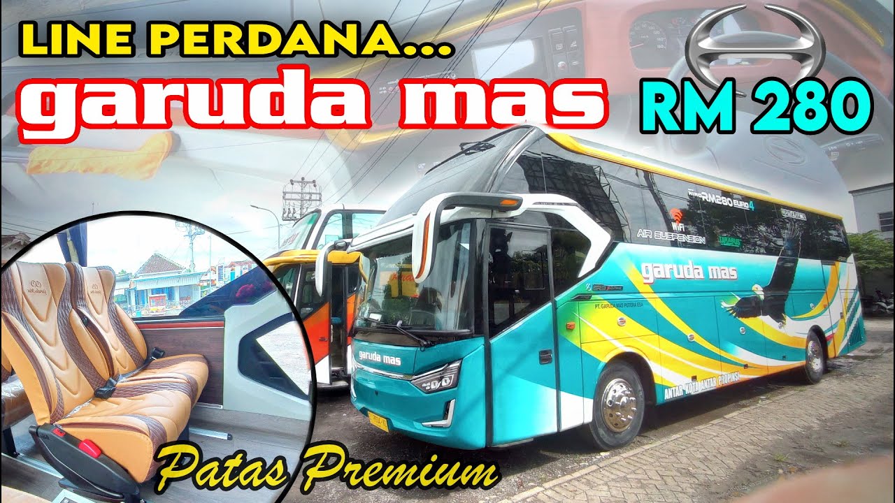 Line Perdana garuda mas Hino RM 280 SR3 XHD, kelas Patas Premium - YouTube