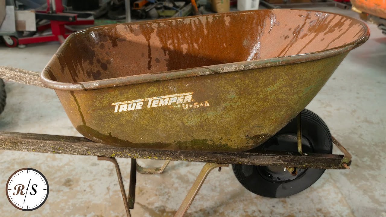 Badly Rusted Wheelbarrow Restoration - YouTube
