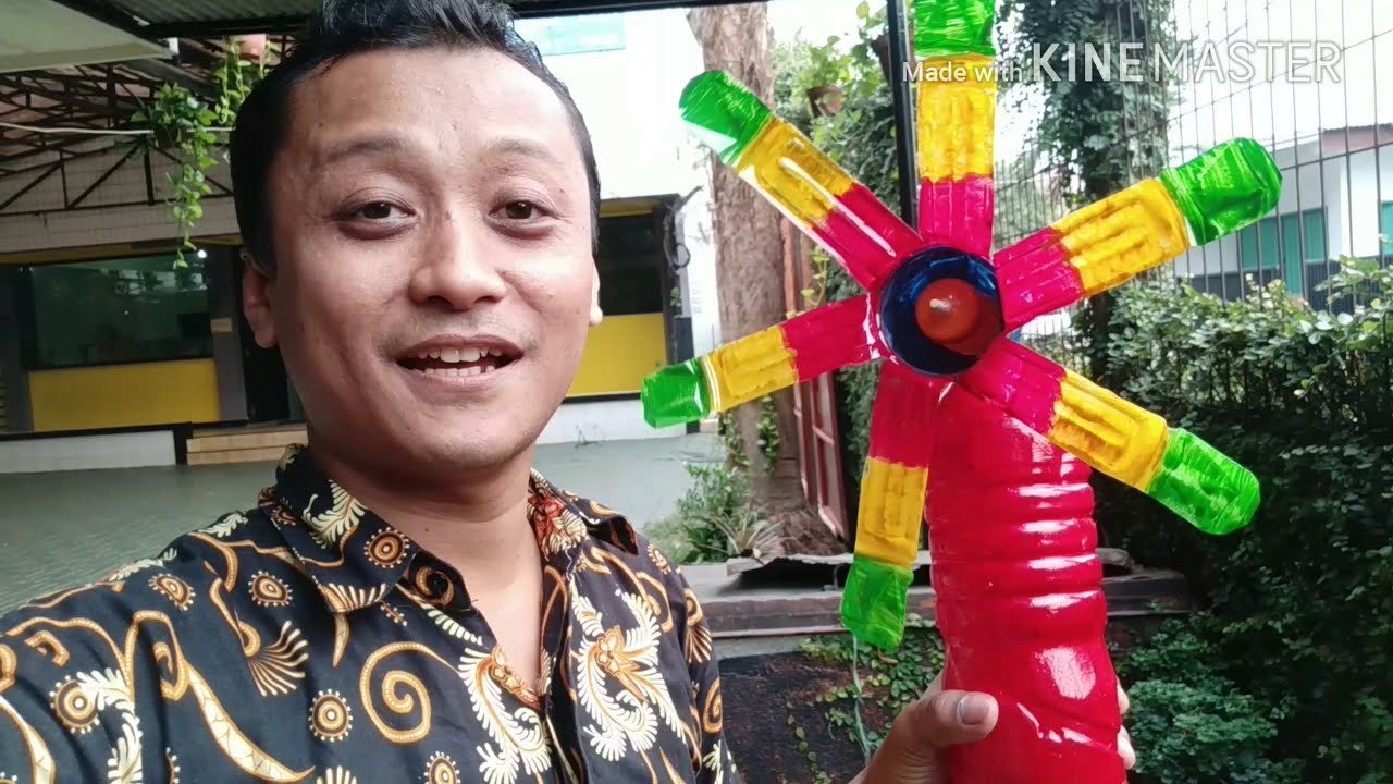 HOW TO MAKE WINDMILL USING BOTTLE PART 2 / CARA MEMBUAT KINCIR ANGIN ...