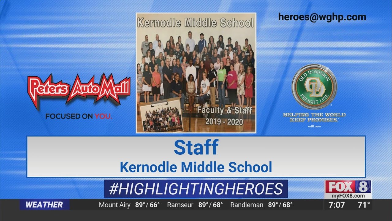 FOX8 Highlighting Heroes: Kernodle Middle School staff - YouTube