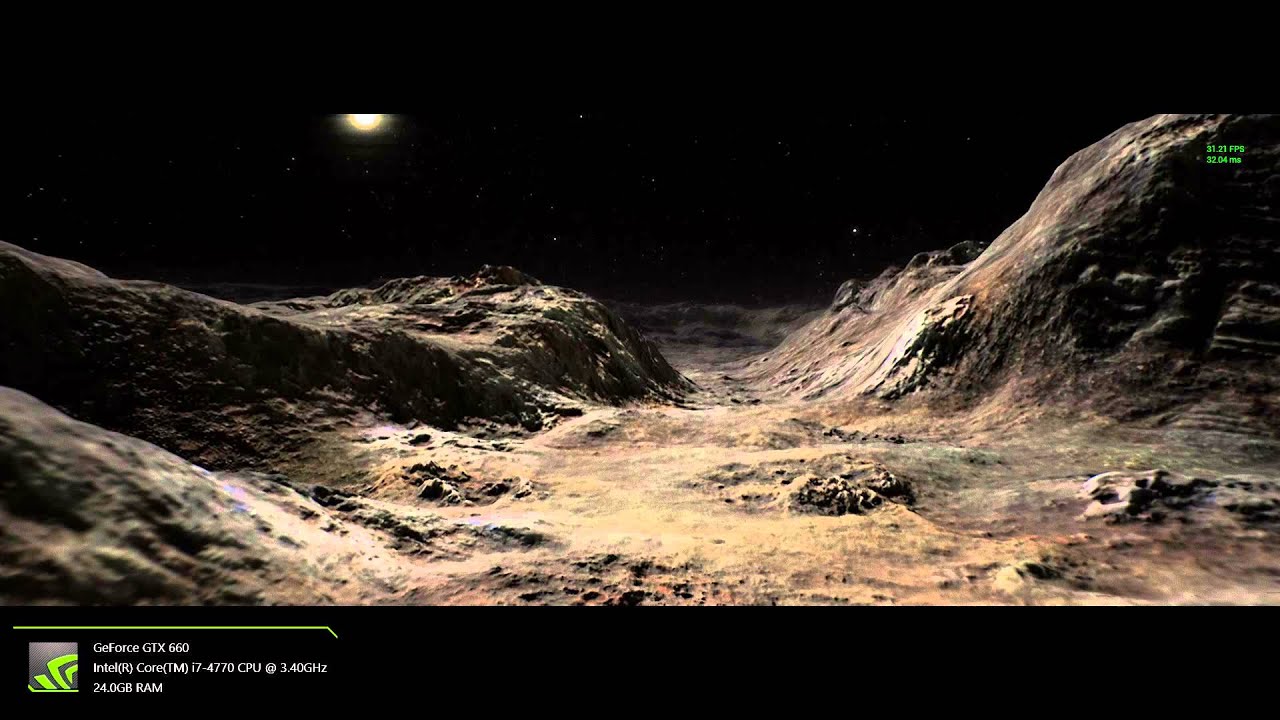 Unreal Engine 4 Jupiter's Moon Environmet Demo i7 4770 GTX 660 - YouTube