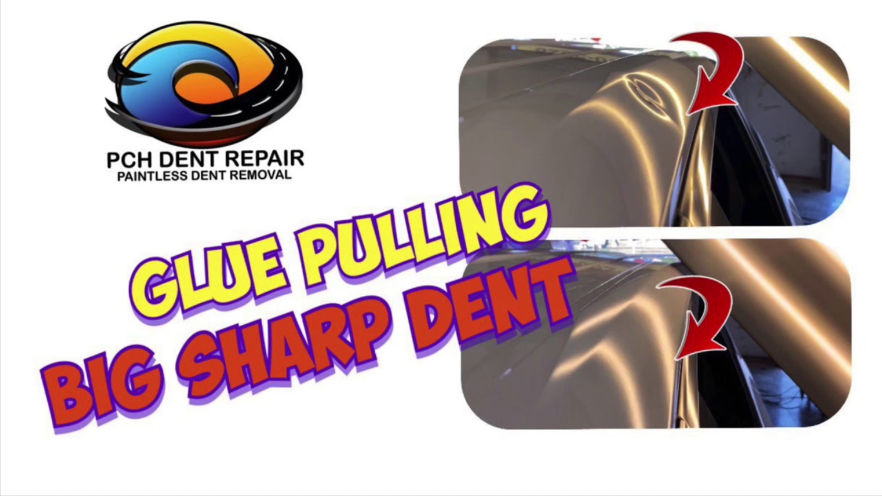 How to PDR using glue pull technique on the roof rail- PCH Mobile Dent Repair San Diego - YouTube