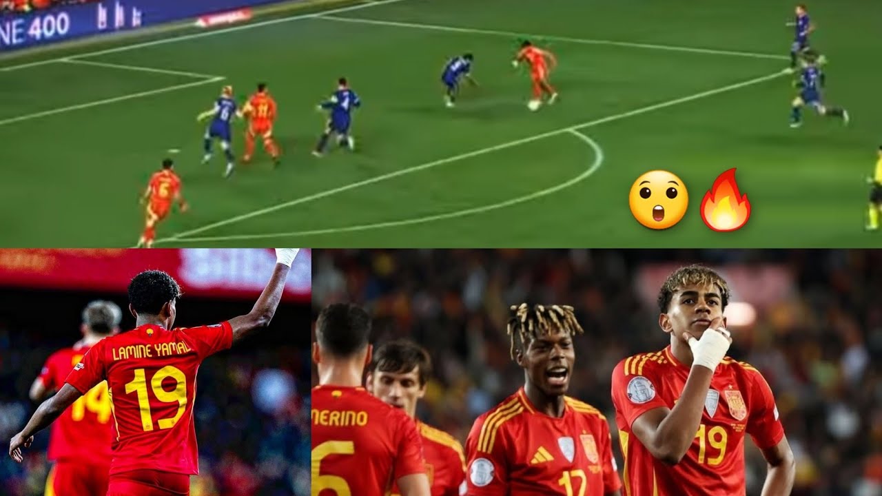 Lamine Yamal goal 🔥, crazy performance for Spain with Pedri 👏 ...