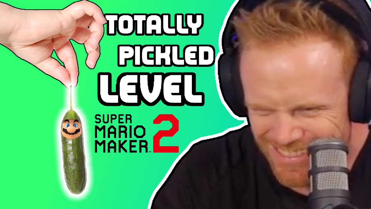 MARIO TURNS HIMSELF INTO A PICKLE!?! (troll level) | Super Mario Maker ...