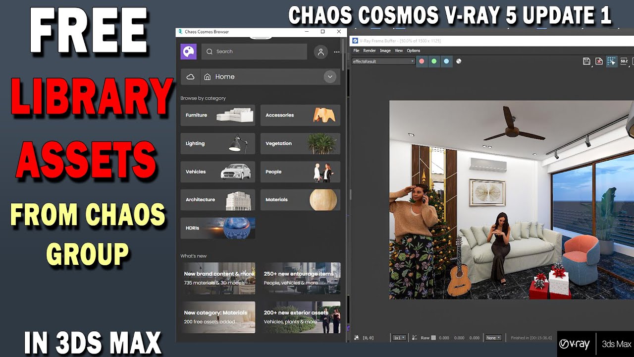 FREE LIBRARY Assets from Chaos Group| Chaos Cosmos , V-ray 5 Update 1 ...