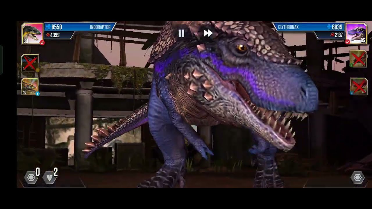 DRACOCERATOPS INDORAPTOR BATTLE / Jurassic world the game #1163 - YouTube