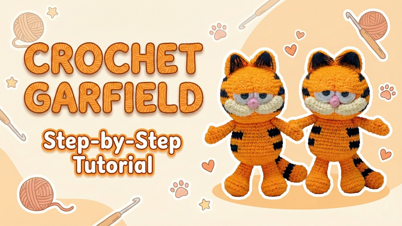 Crochet Cartoon Garfield Amigurumi: Step-by-Step Tutorial - YouTube