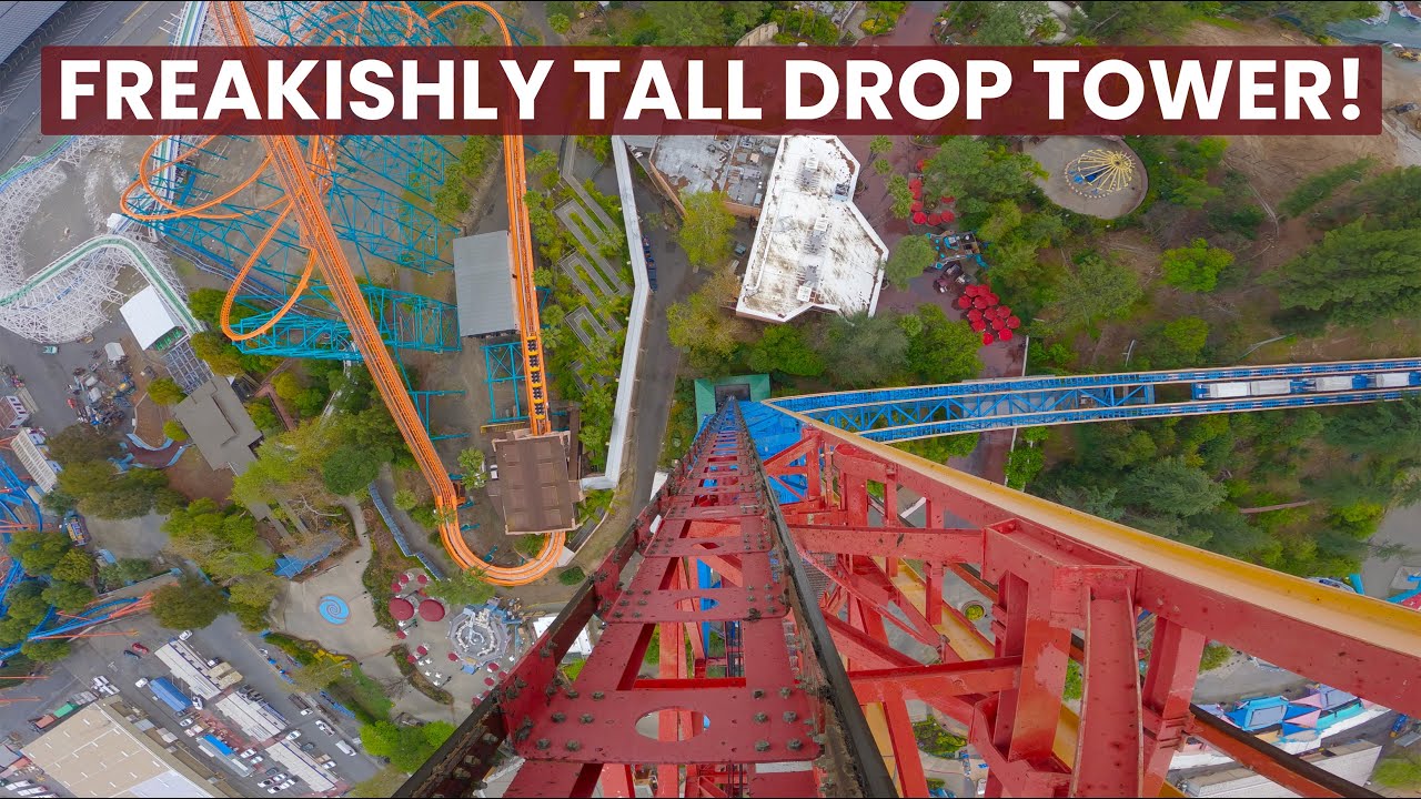 Lex Luthor Drop of Doom Straight Down POV! 415 Foot Tall 85 mph Drop ...