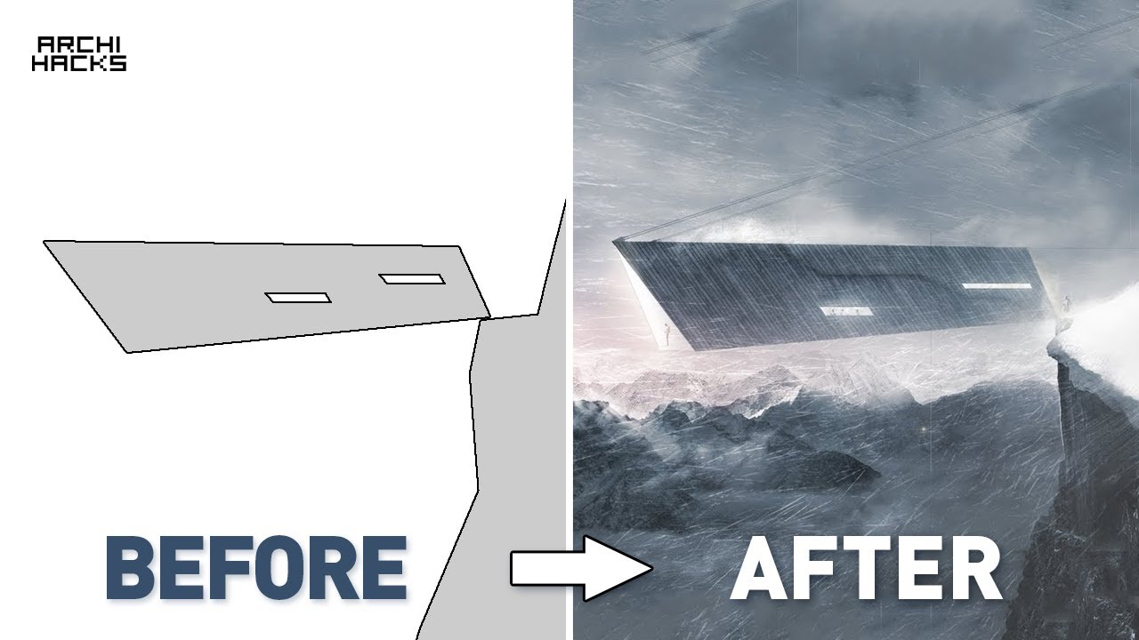 Atmospheric winter rendering | Photoshop Architecture Post Production ...