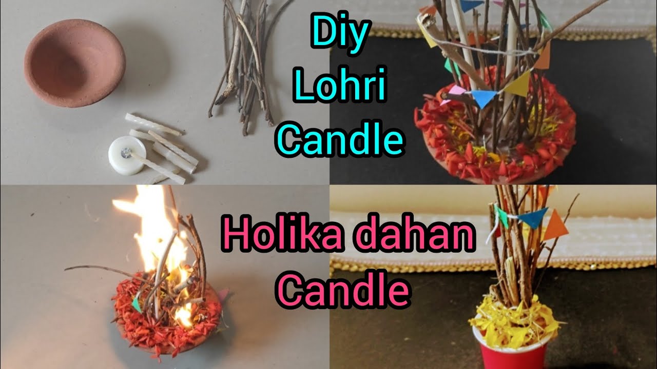 Diy Lohri Candle ll Holika Dahan Candle ll Holi Craft ll होली स्पेशल ll ...