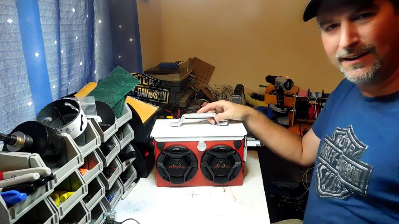 Build A Boom Box Ammo Box Duel Powered Sound Test Part 4 - YouTube
