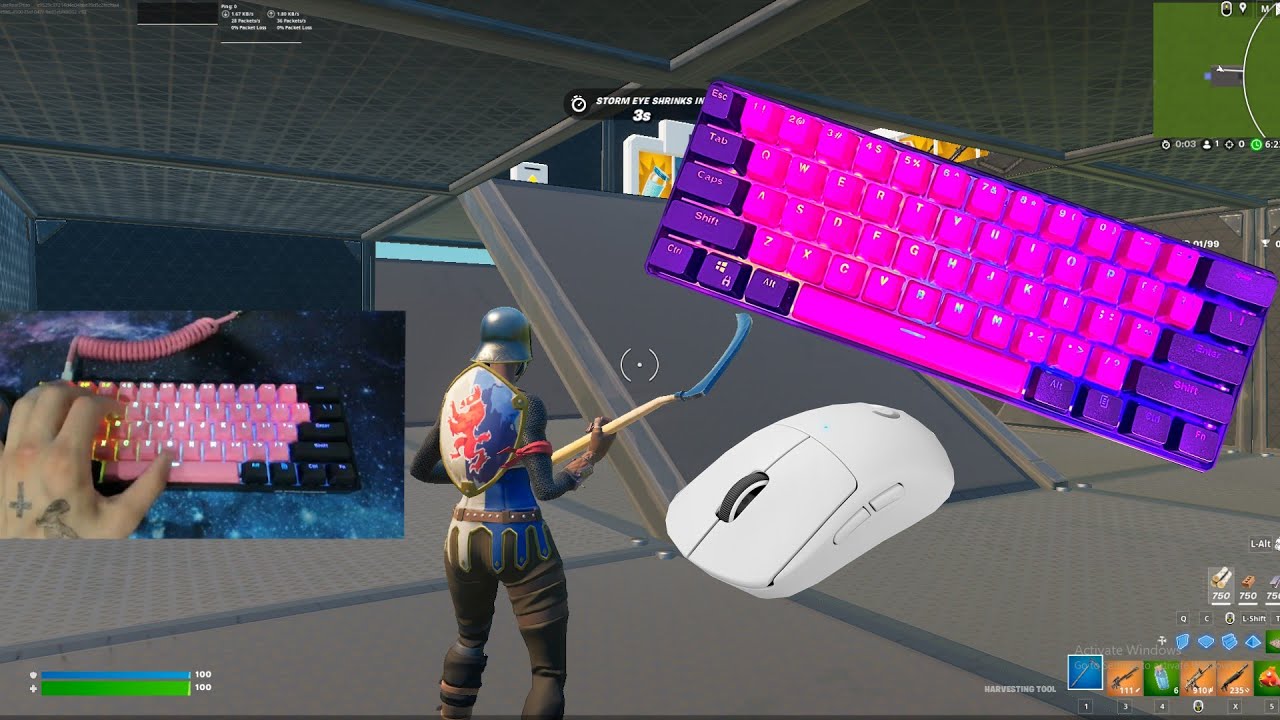 Kraken Pro 60% Mechanical Keyboard 😴 Fortnite Keyboard & Mouse Sounds ...