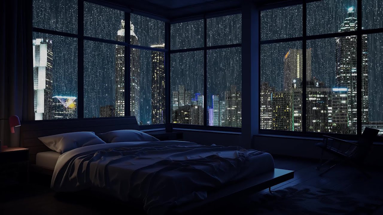 Sound of HEAVY RAIN at the window | Rain Sound Therapy for Stress ...