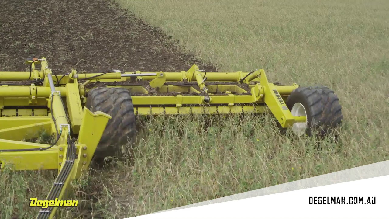 Degelman Pro-Till in Hailed Canola Field 2 - YouTube