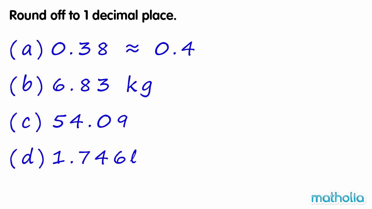 Rounding To 1 Decimal Place YouTube