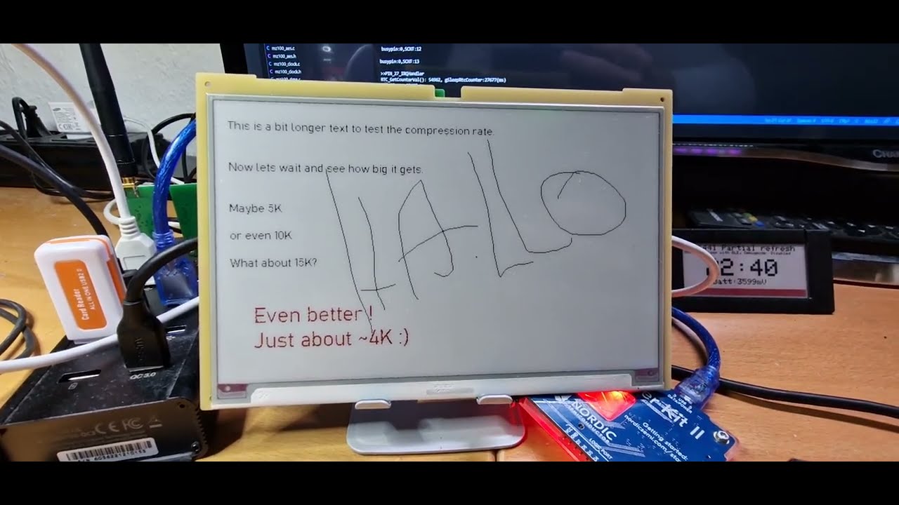 E-Paper Pricetag compressed image uploads on the custom firmware - YouTube