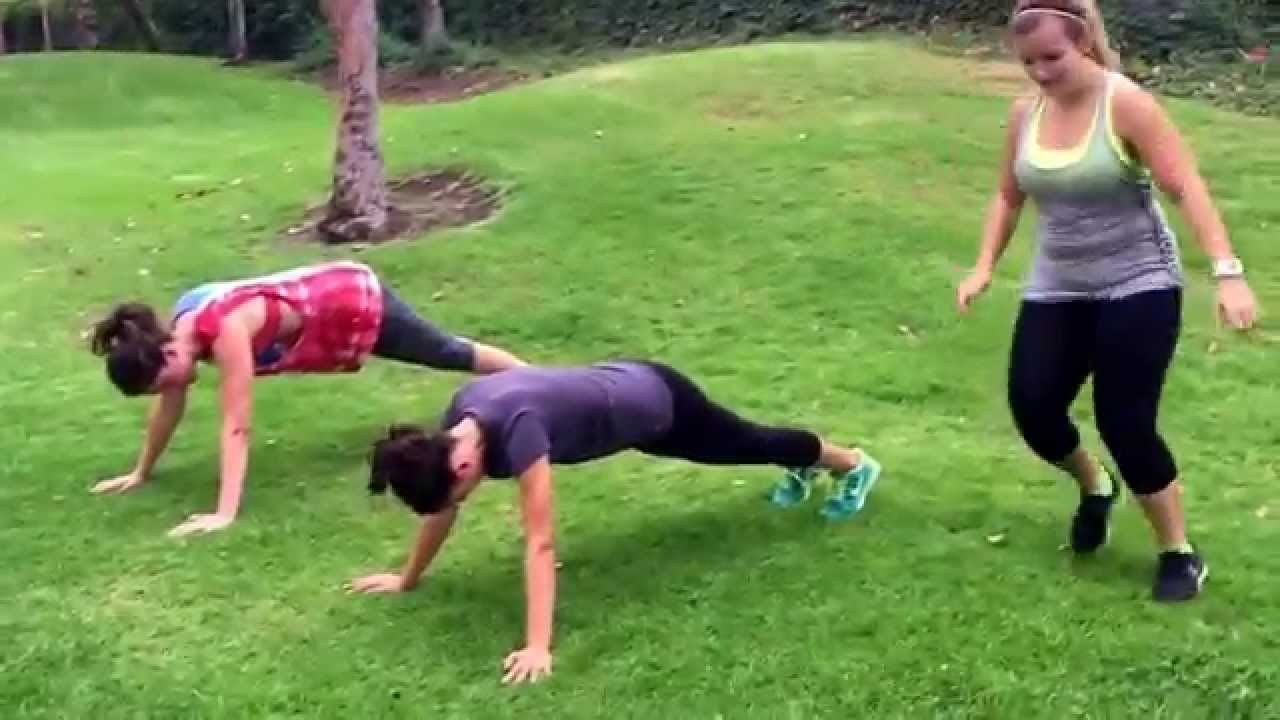 Group workout-Plank, army crawl, sprint - YouTube