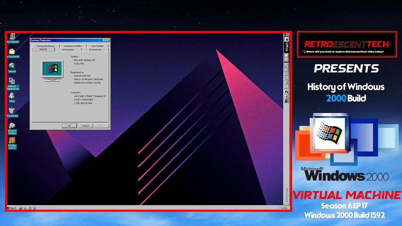 RetroescentTech VM Series Season 6 EP17 - Windows 2000 Build 1592 ...
