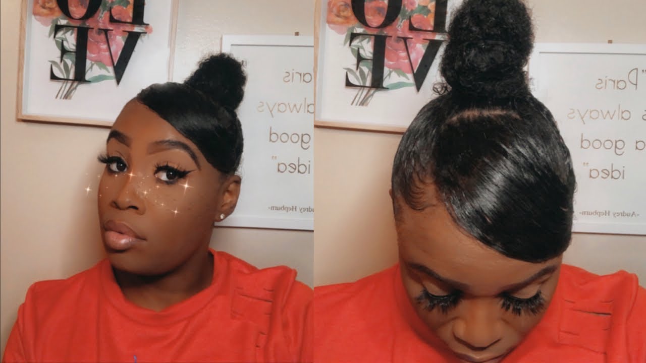 Messy bun with Swoop on natural Curly Hair ️ - YouTube