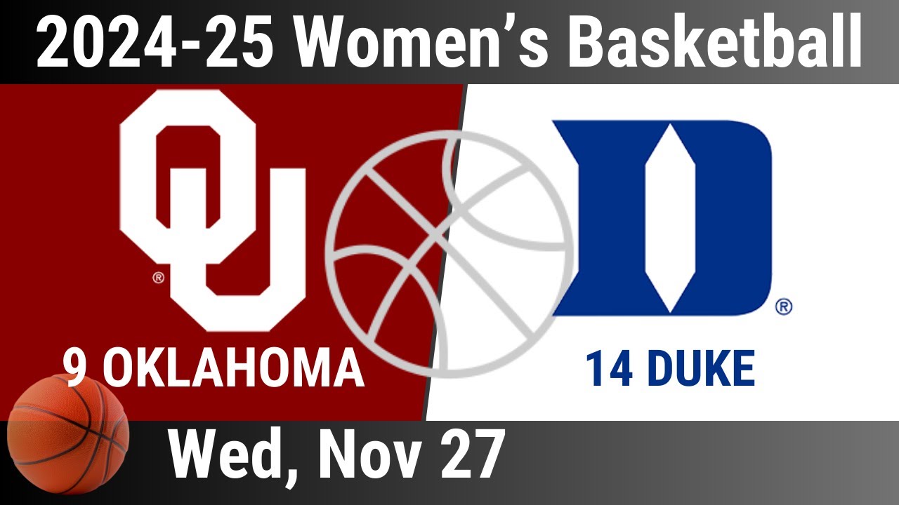2024 Nov 27 - 9 Oklahoma OU vs 14 Duke - Women's Basketball - 2024 Ball ...