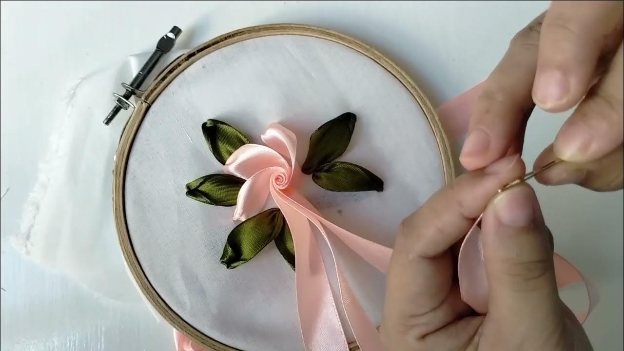 Simple Flower Ribbon Embroidery Tutorial - YouTube