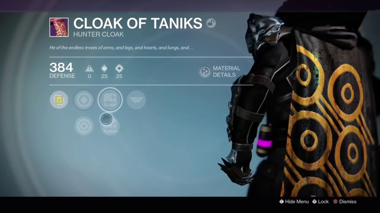 Destiny- Cloak of Taniks - YouTube