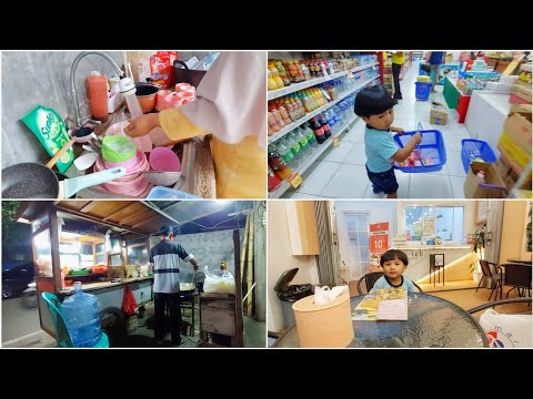 SARAPAN DAN NYUCI PIRING DULU BARU JALAN KETEMPAT IBU LAGI. BELANJA DI CHANDRA, JAJAN MAKAN MALAM.